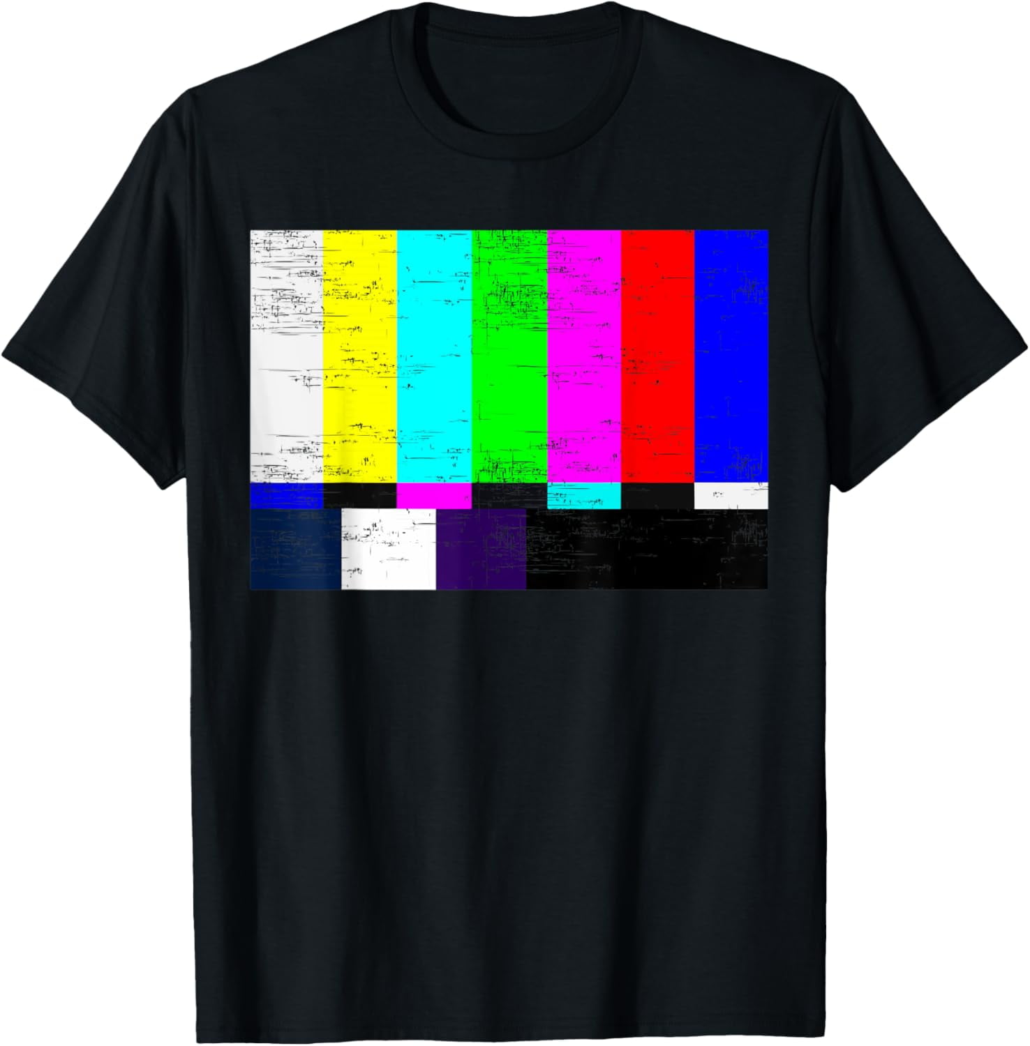 Vintage TV Test Pattern Color Bars Graphic Design Presents T-Shirt men ...