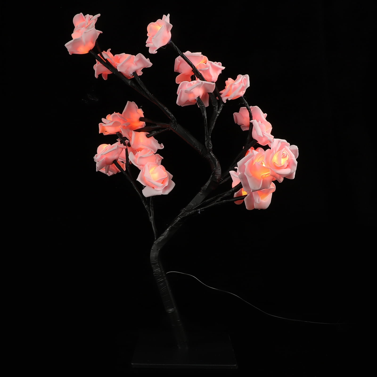 HOMEMAXS Pink Rose Tree Lamp for Bedroom Decoration PVC Material Unique ...
