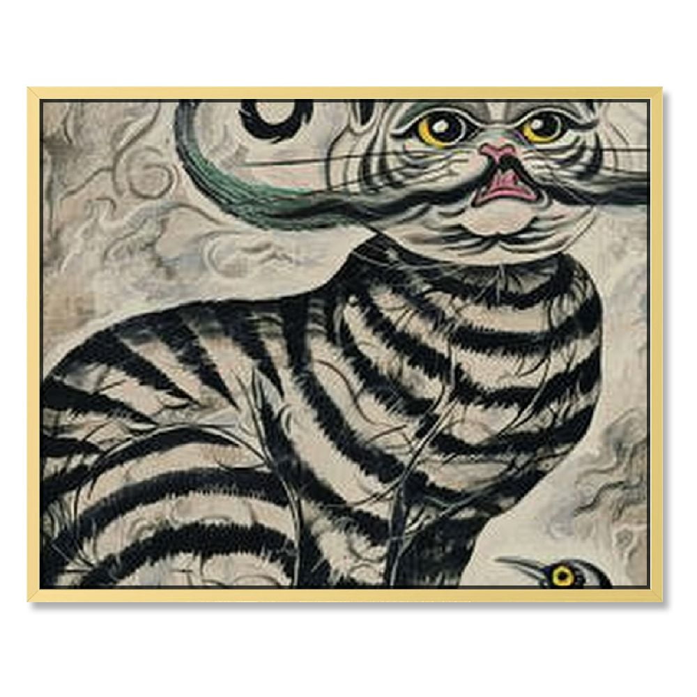 Vintage Talismanic Tiger and Poster - Retro Print - Japanese Art - Gift ...