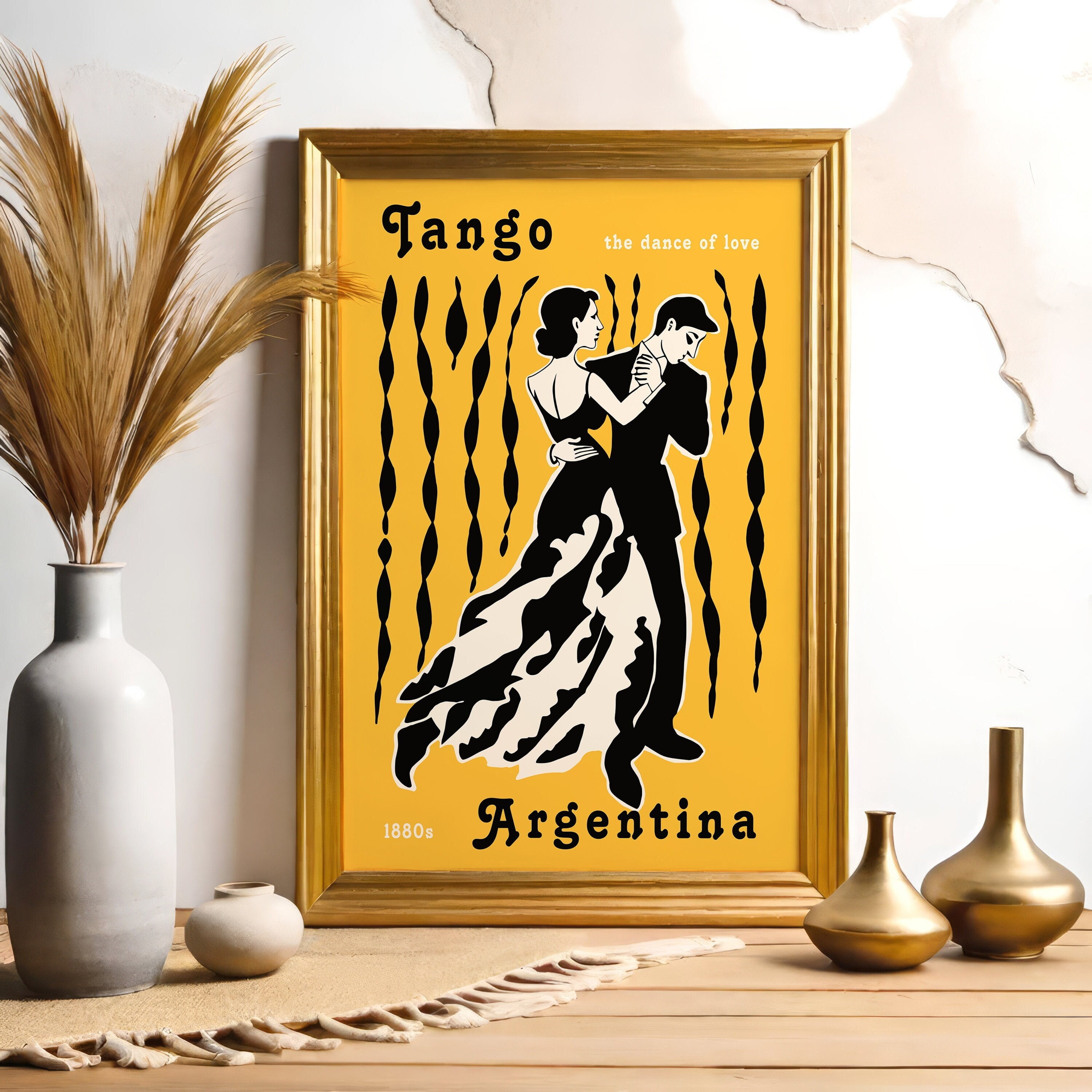 Vintage Tango Dance Poster: Retro Argentina Art Print UNFRAMED Poster ...