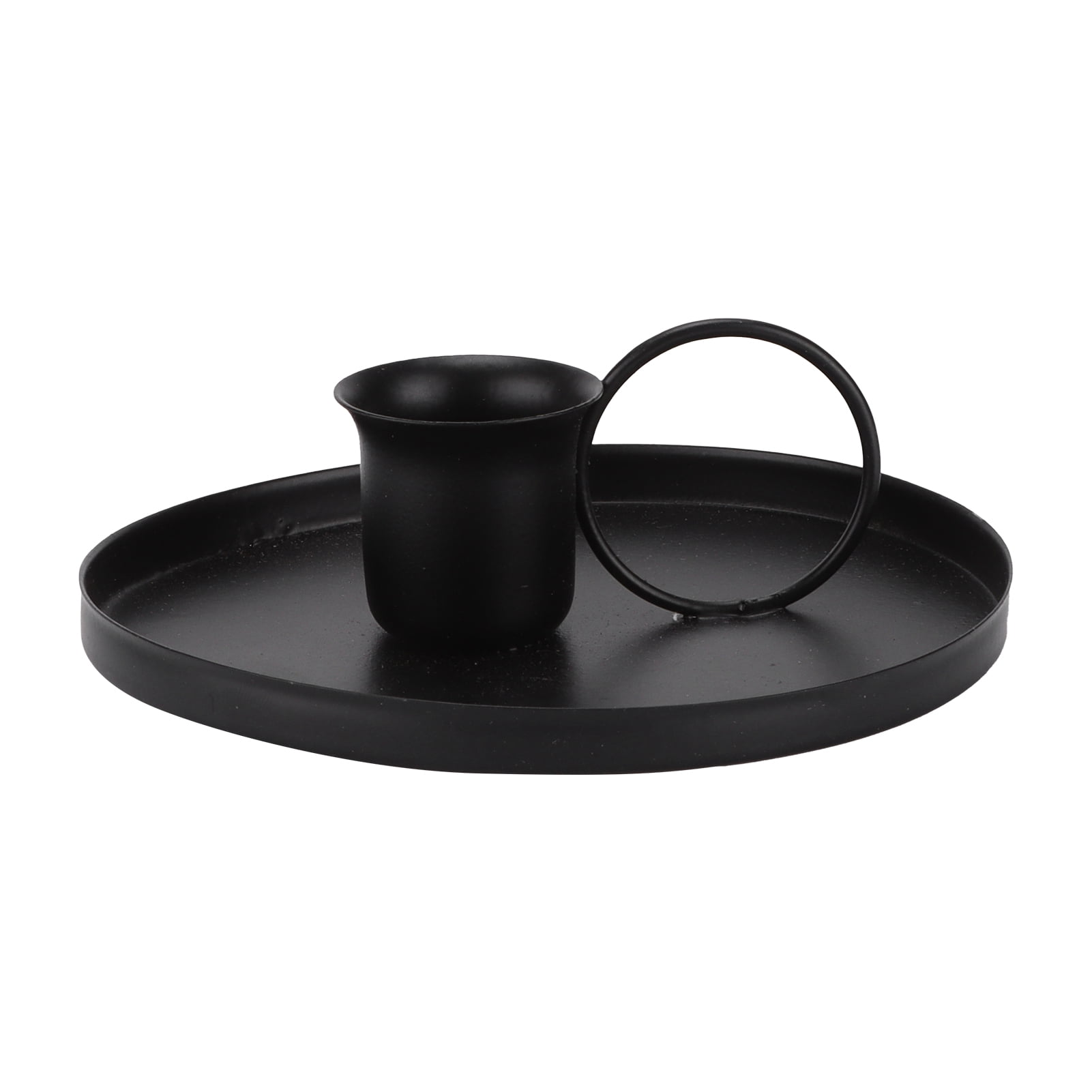 Vintage Taper Candle Stick Holder with Handle Retro Iron Simple Black ...