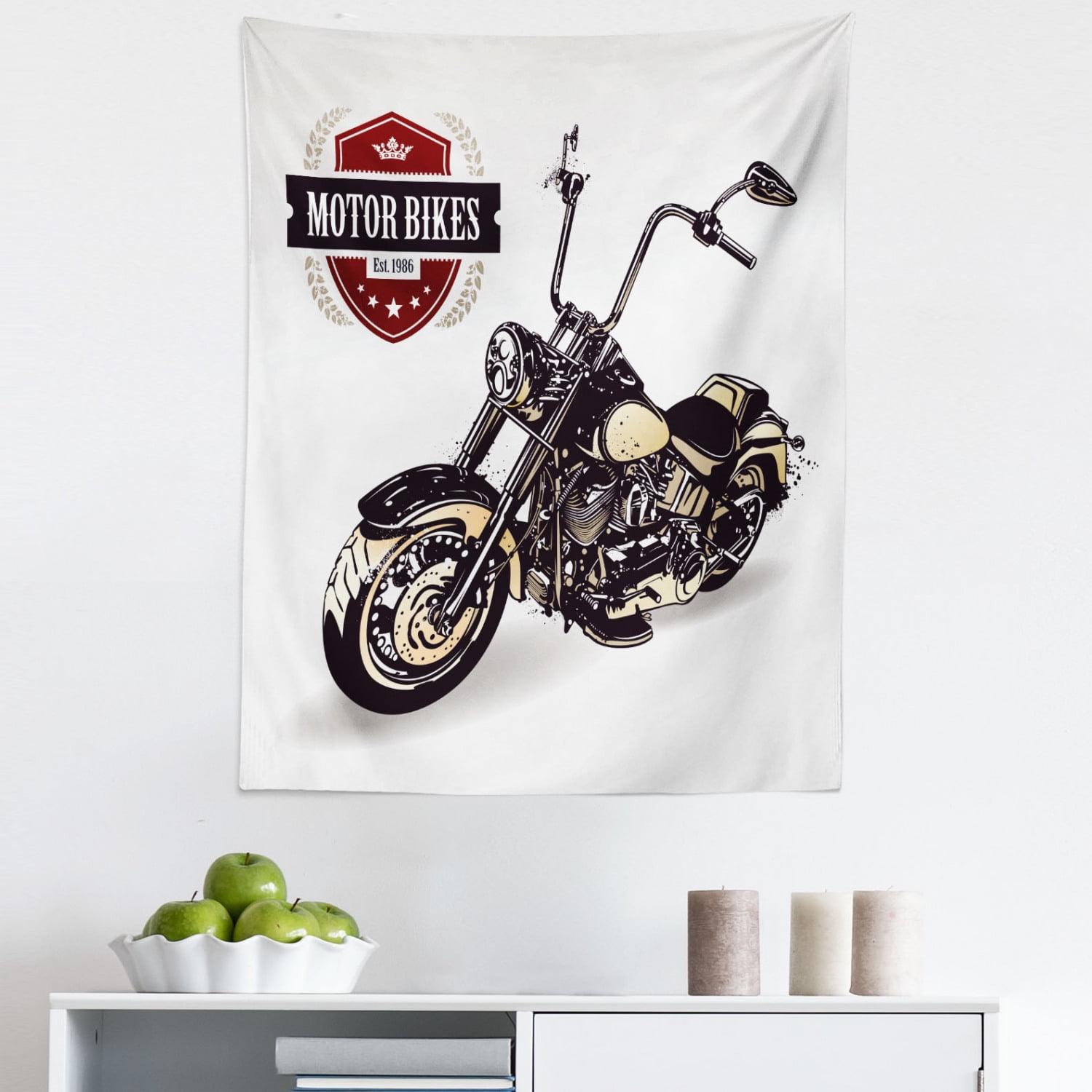 Vintage Tapestry, Chopper Customized Club Insignia Bikes Hippie Classic ...