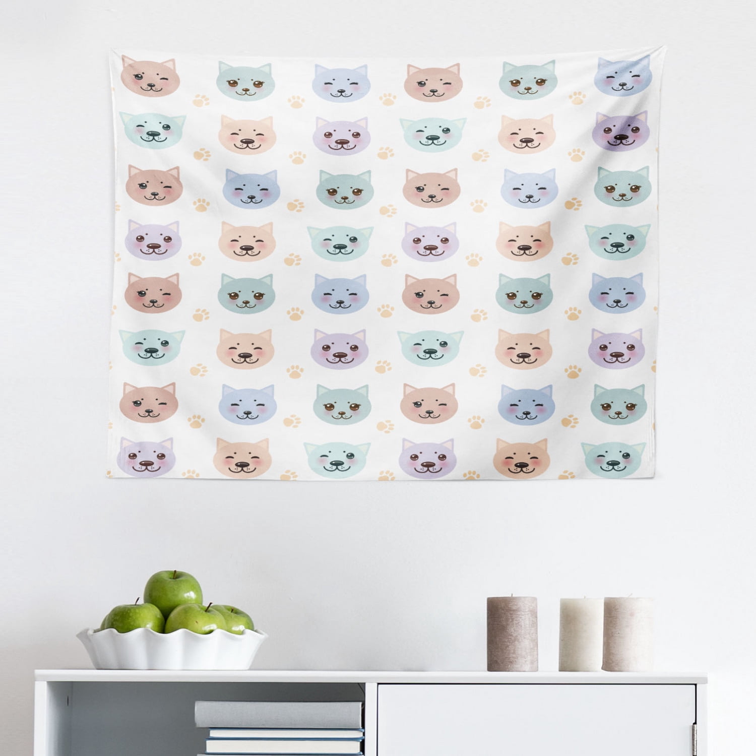 Vintage Tapestry, French Country Style Floral Circular Pattern Lace ...