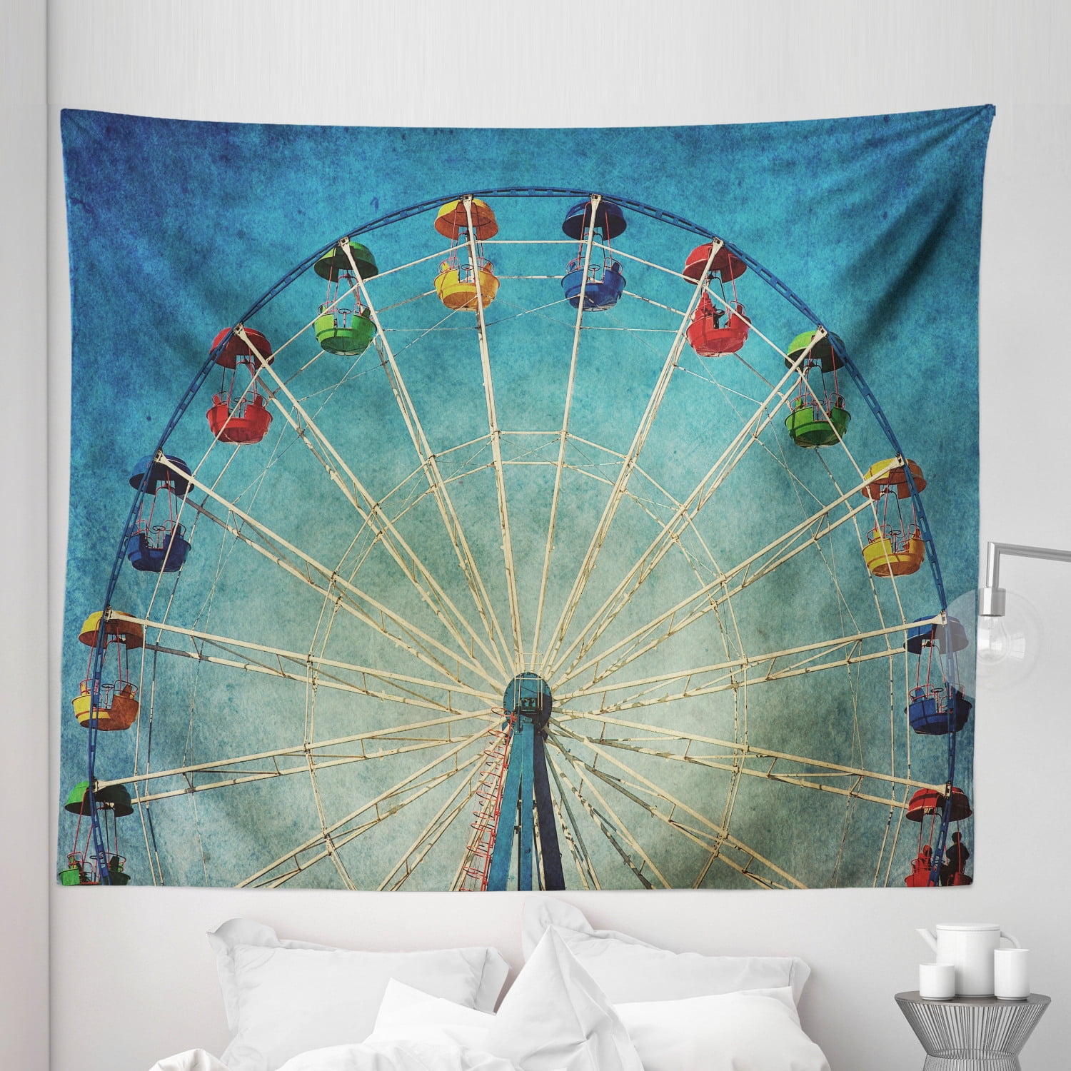 Vintage Tapestry, Giant Vertical Revolving Ferris Wheel Activity up ...