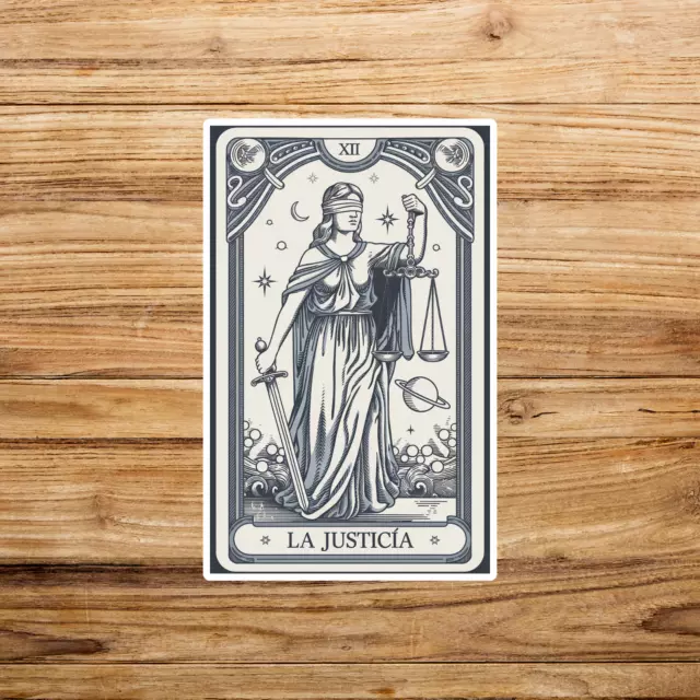 Vintage Tarot Card Sticker - La Justicia Justice Goddess ...