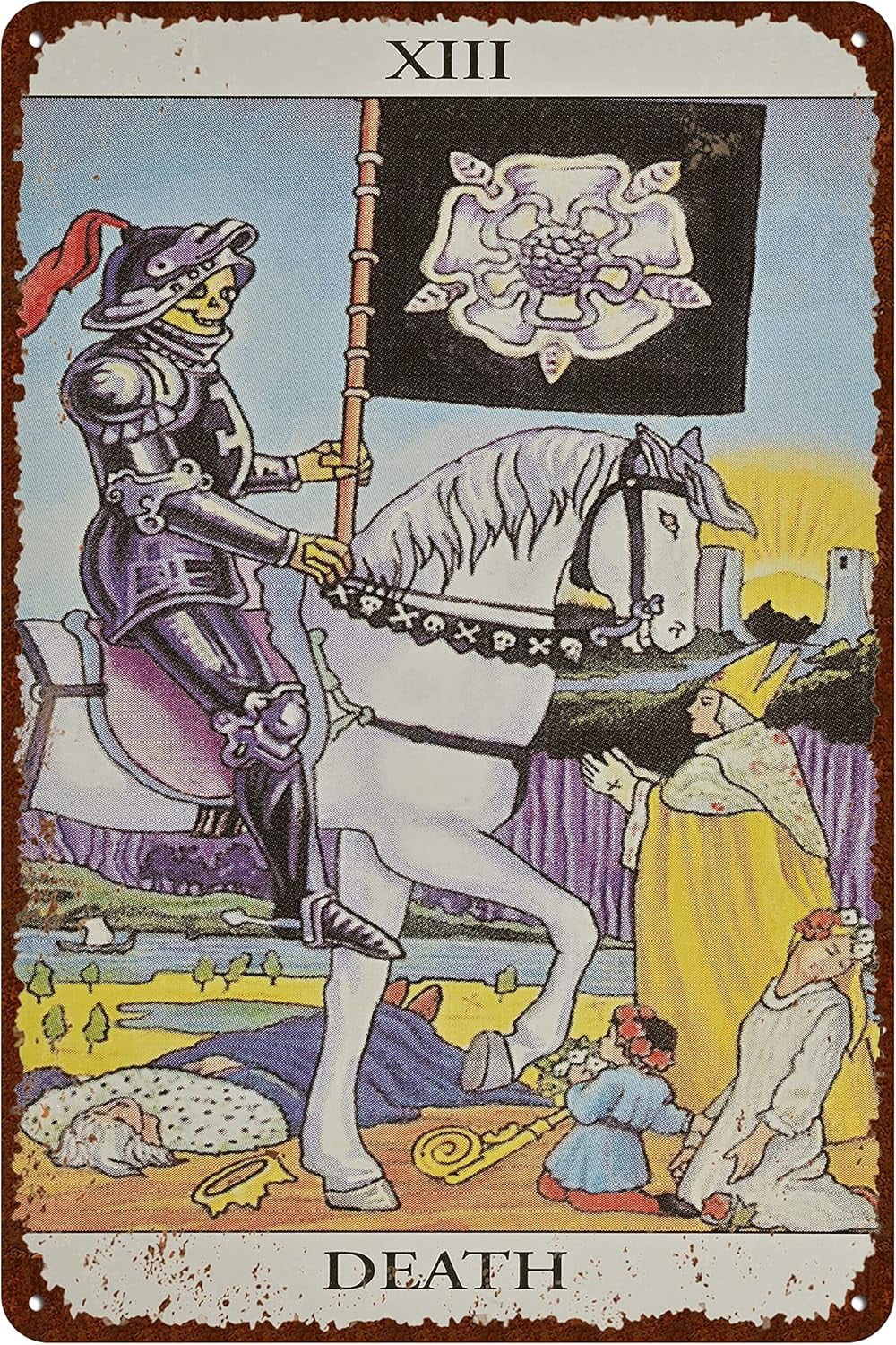 Vintage Tarot Card Tin Signs, Death XIII Metal Tin Signs Major Arcana Tarot Signs Wall Decor 12 ...