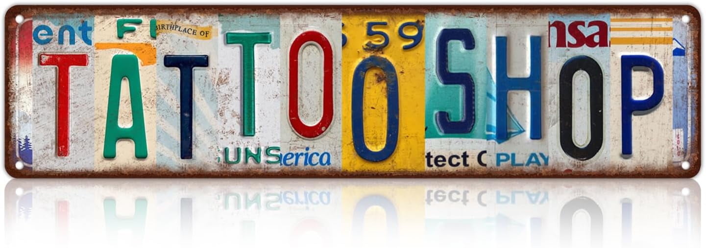 Vintage Tattoo Shop Wall Decor Street Signs Metal Tin Signs 16 x 4 ...