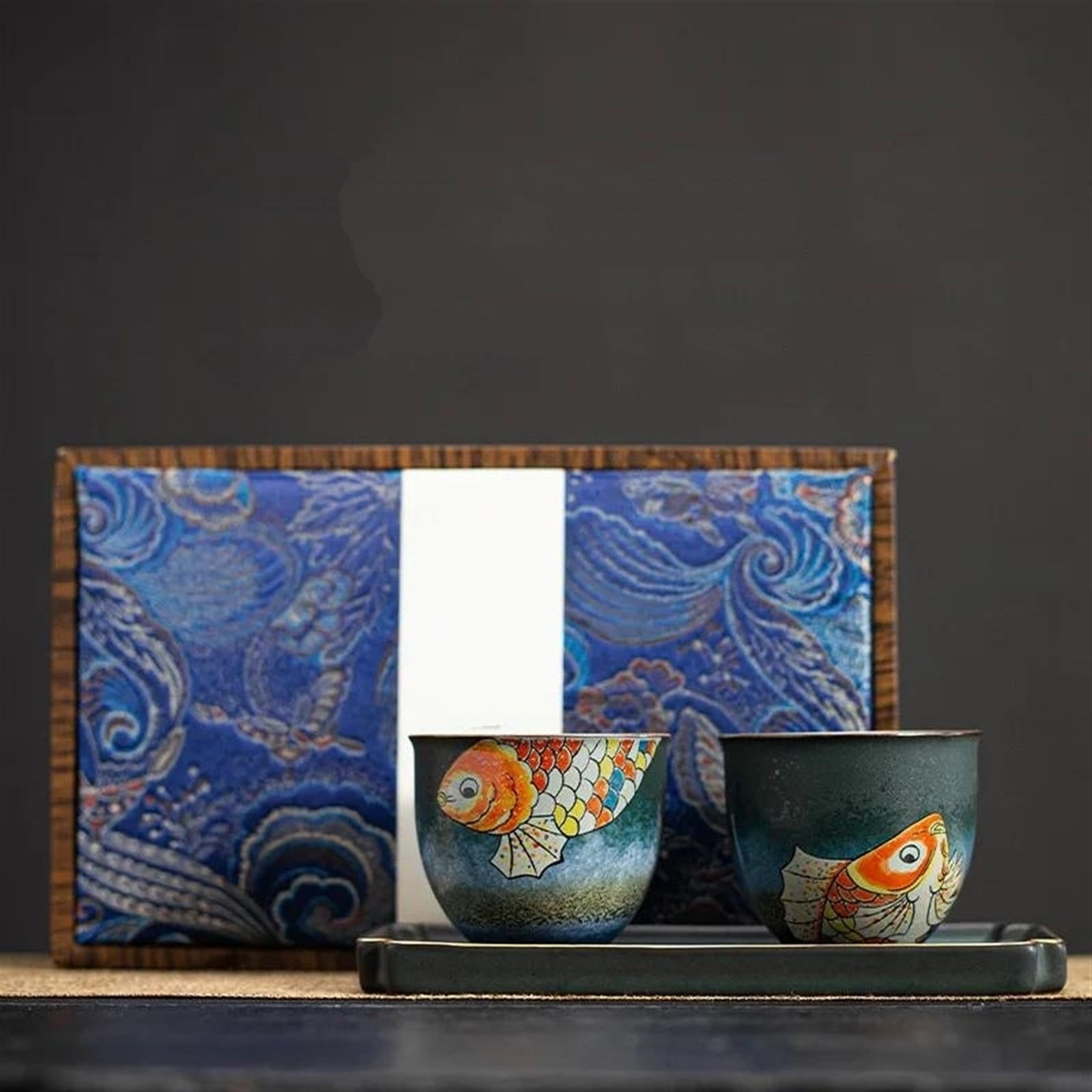 Vintage Tea Cup Set Ceramic Teacup With Tray Kung Fu Tea Set Couple Cup ...