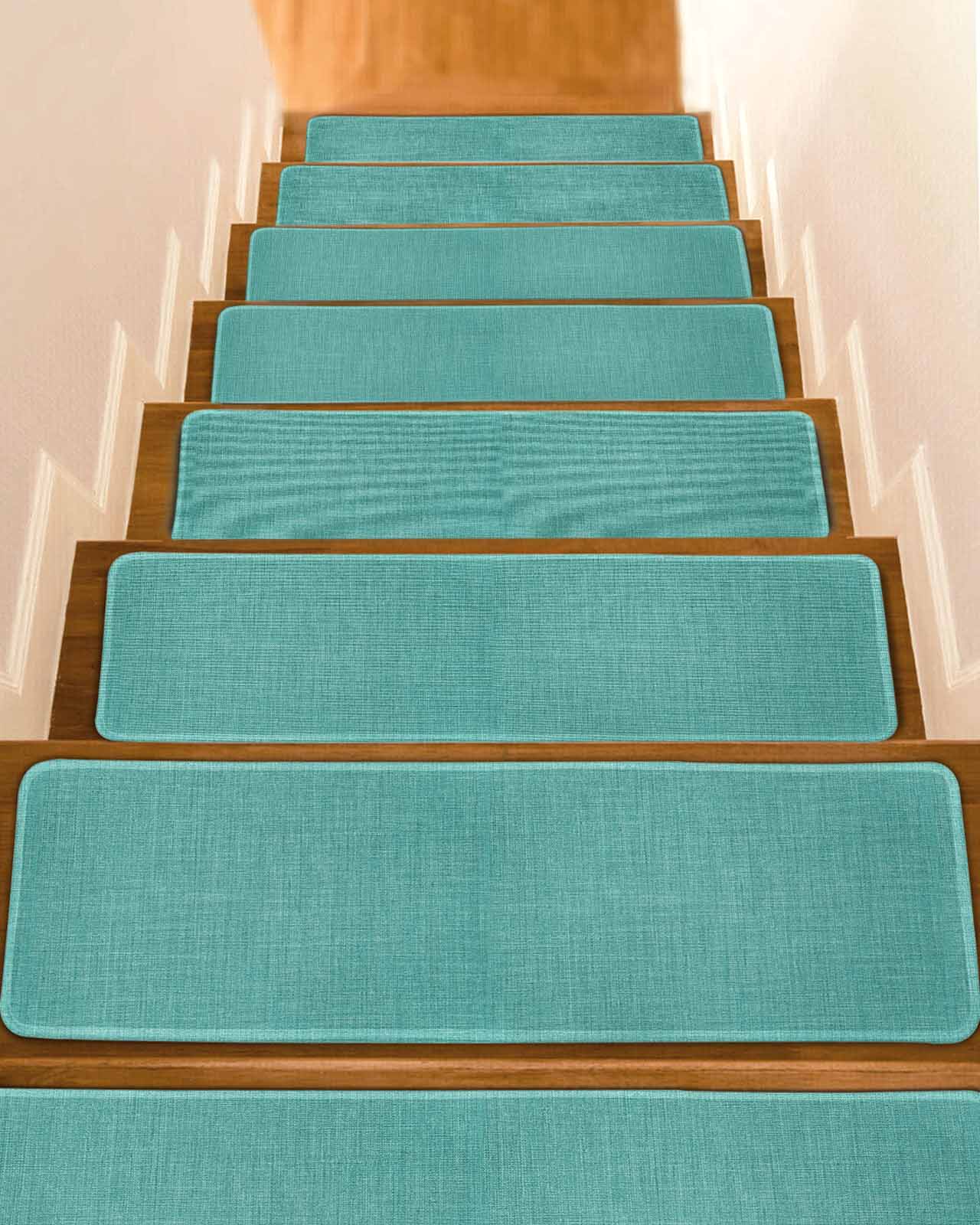 Vintage Teal Green Non-Slip Stair Treads for Wooden Steps, 10 Pack ...