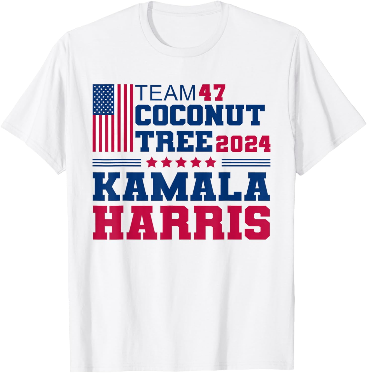 Vintage Team Coconut Tree Kamala 47 American Flag 2024 T-Shirt - Walmart.com