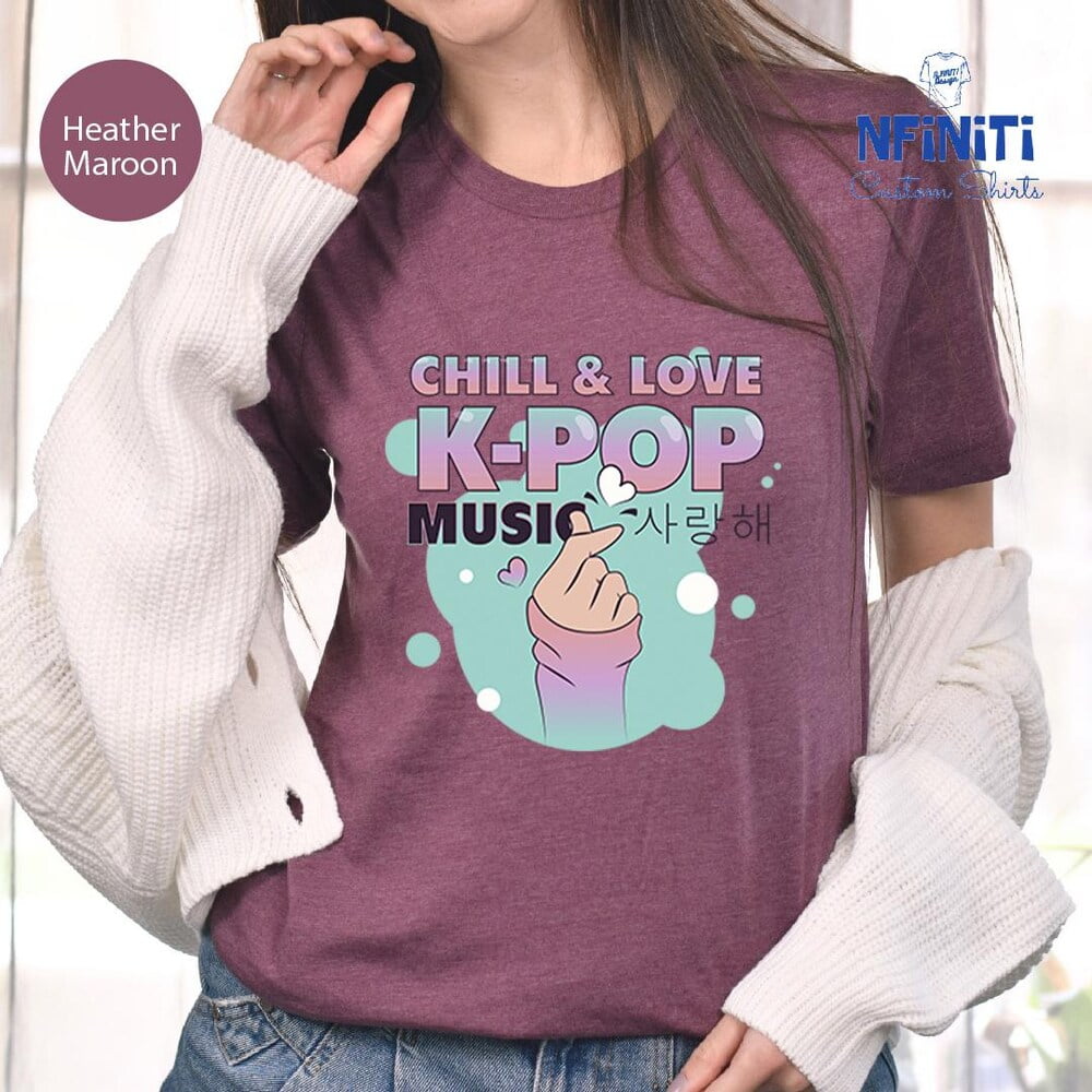 Vintage Tee Hot trending Chill And Love K-Pop Music Tshirts, K-Pop And Chill Korean Shirts, Kpop ...
