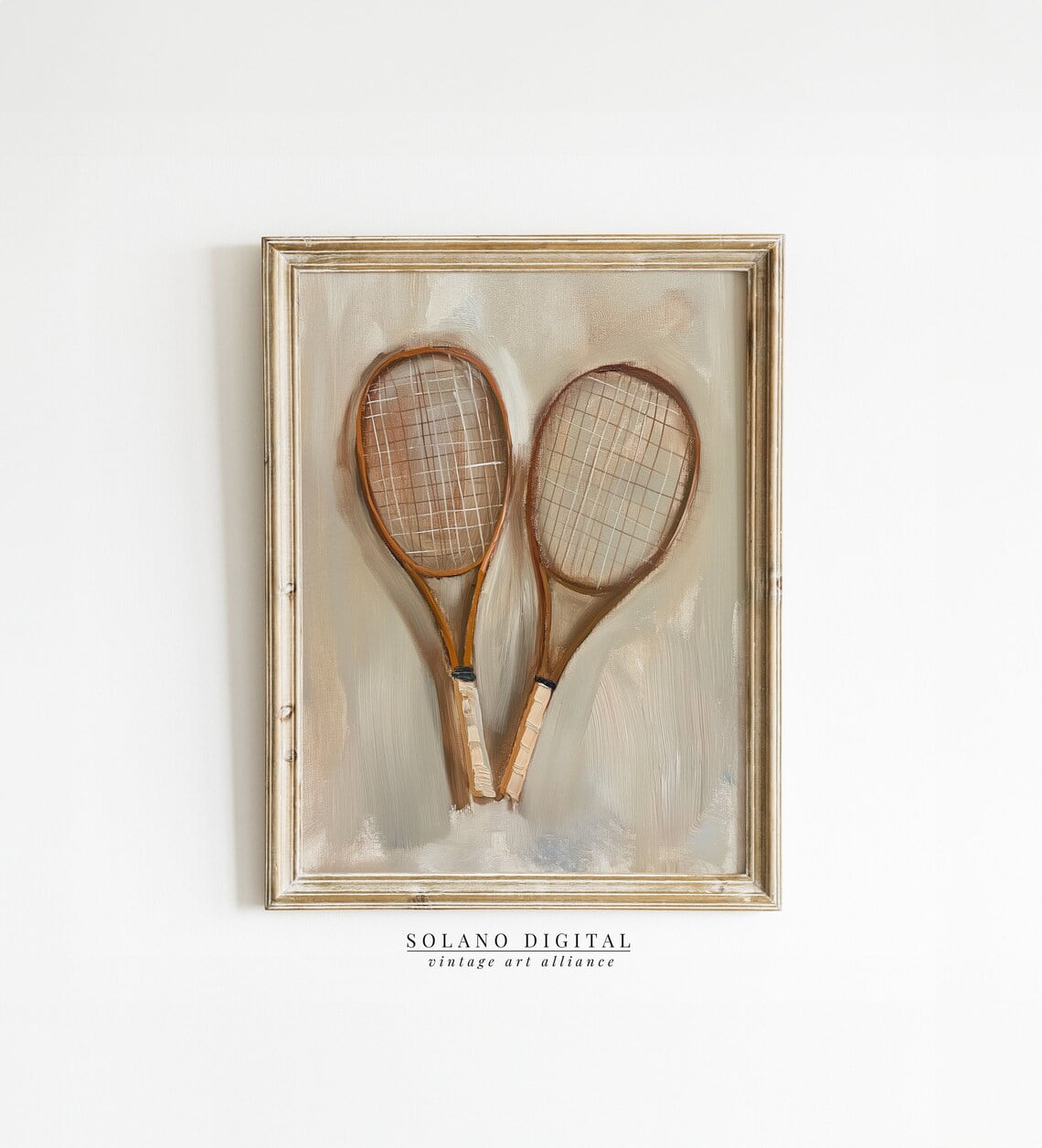 Vintage Tennis Racket Art Tennis Racket Wall Art Tennis Painting Tennis ...
