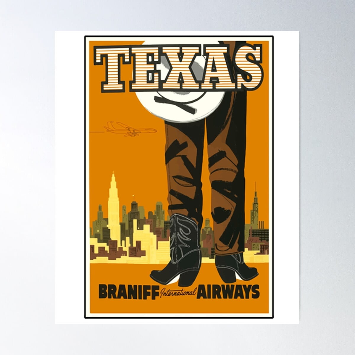Vintage Texas Travel Poster Design Poster Wall Art, Modern Wall Decor ...