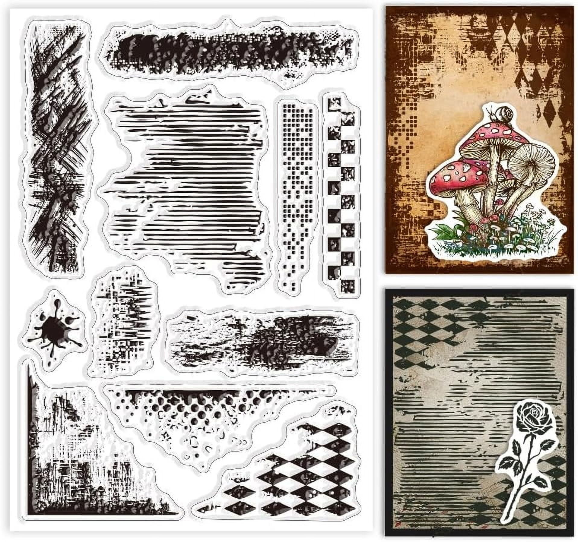 Vintage Texture Background Clear Stamps for Cards Making Retro Mark ...