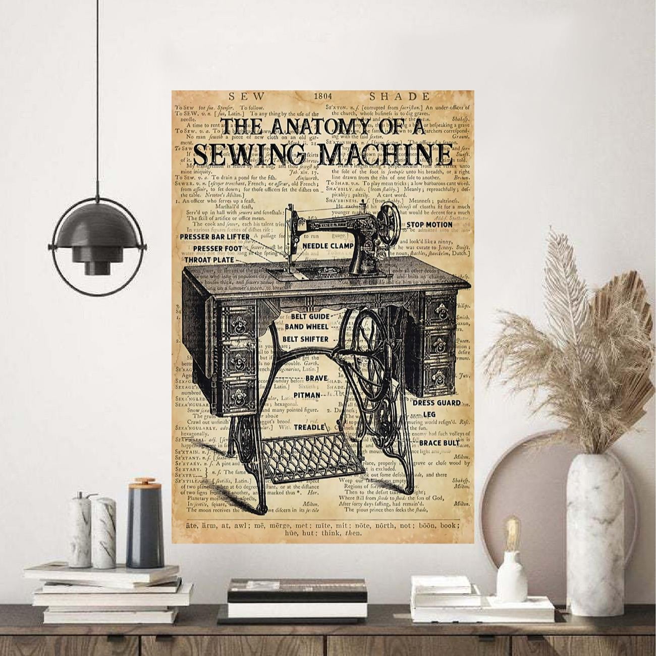 Vintage The Anatomy Of A Sewing Machine Poster 11 x 17 Inch Poster ...