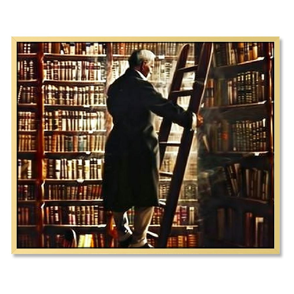 Vintage The Bookworm Painting Poster - Retro Reading Book Print ...