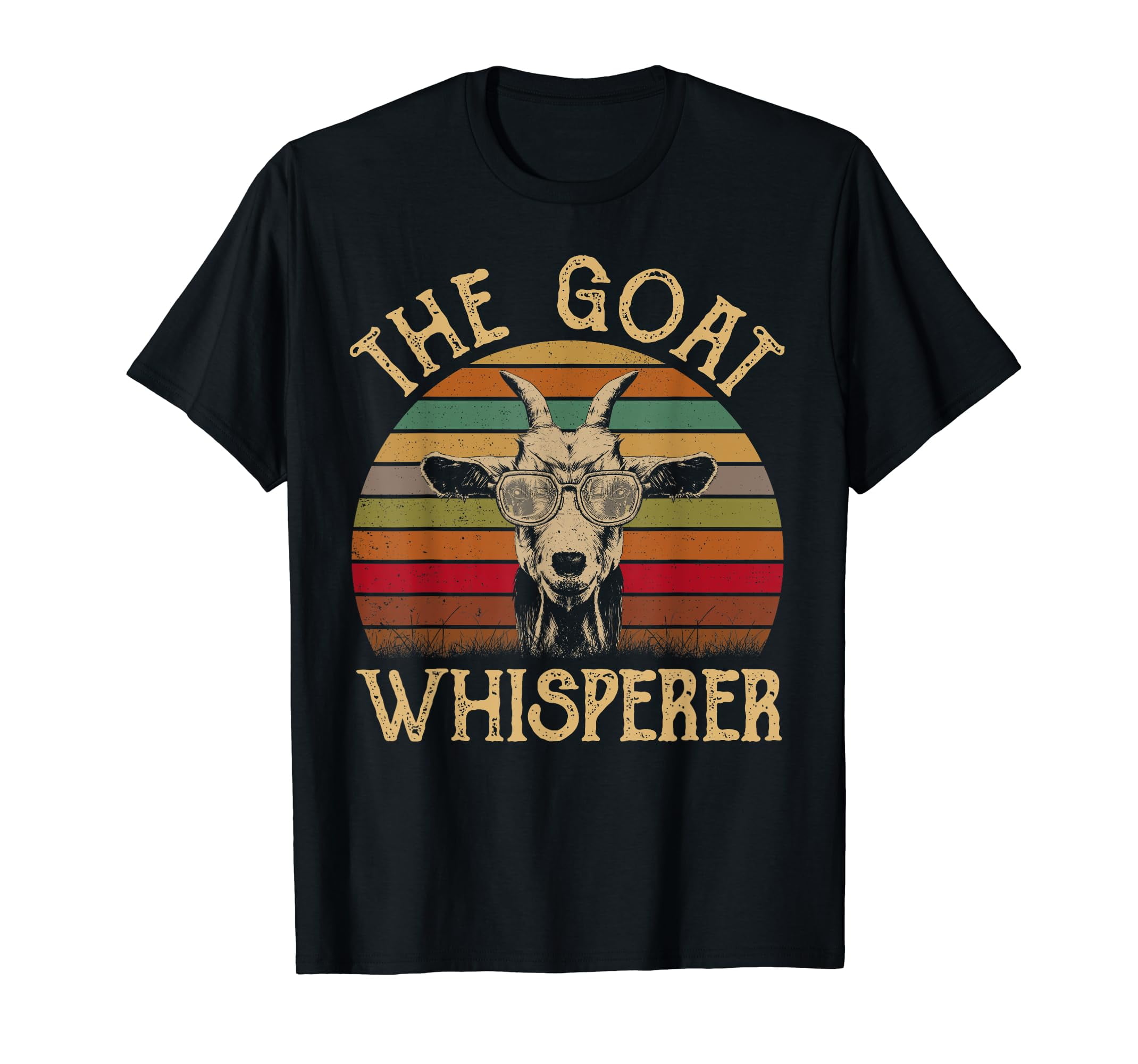 Vintage The Goat Whisperer Funny Goat Lover Farmer Gift Black T-Shirt ...