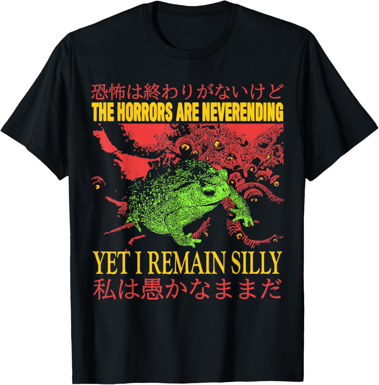 Vintage The Horrors are Never Ending Frog Horror Mens T-Shirt - Walmart.com