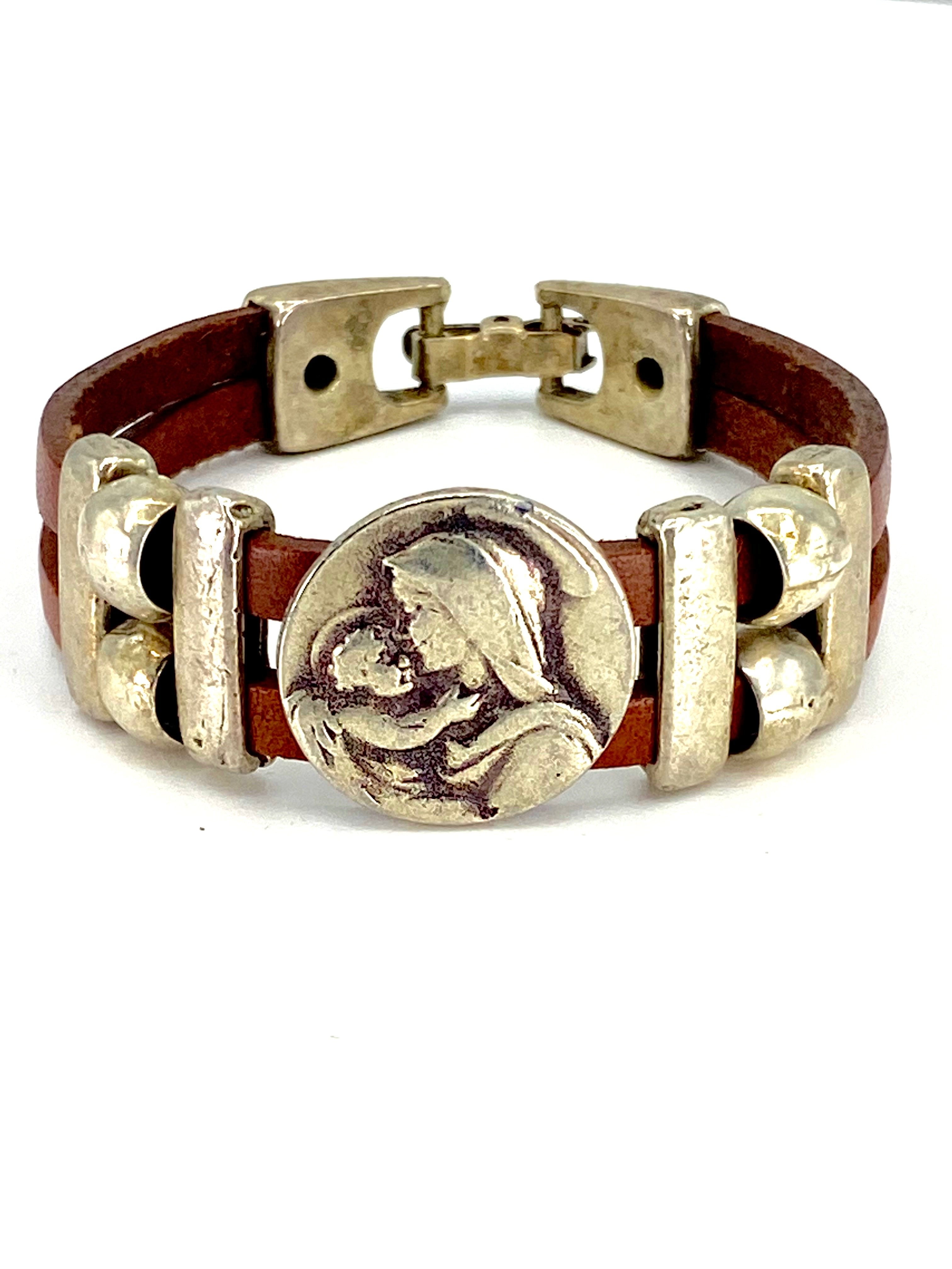 Vintage The Madonna and Child Jesus bracelet handmade jewelry with ...