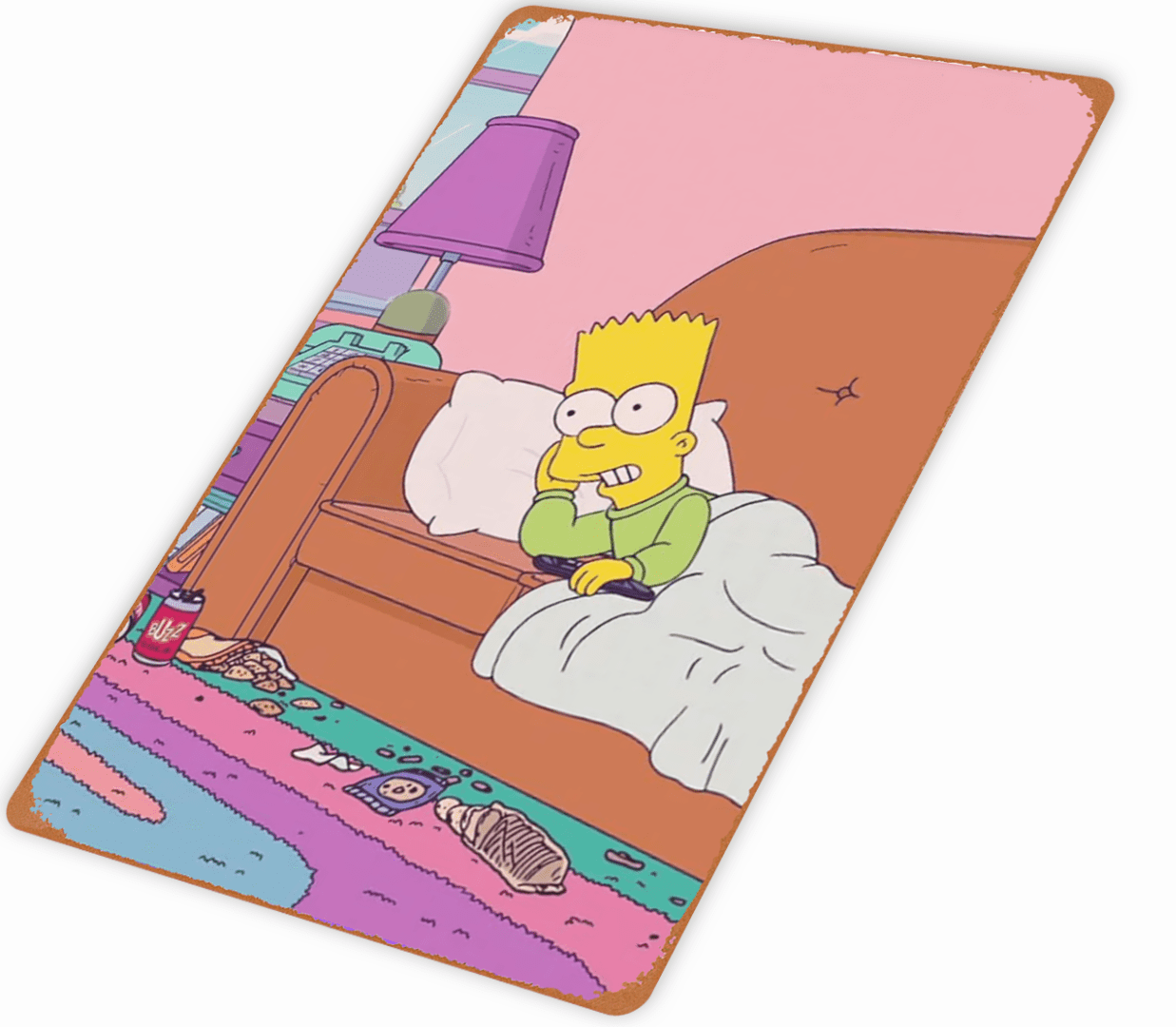 Vintage The Simpsons Metal Plaque Poster Bart Simpson's Leisure Time At ...