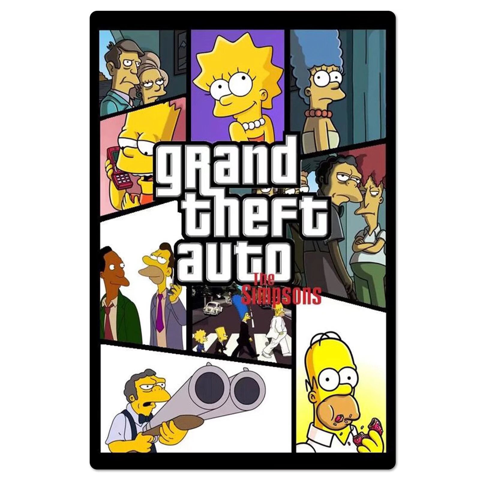 Vintage The Simpsons Metal Plaque Poster Grand Theft Auto Retro Metal ...