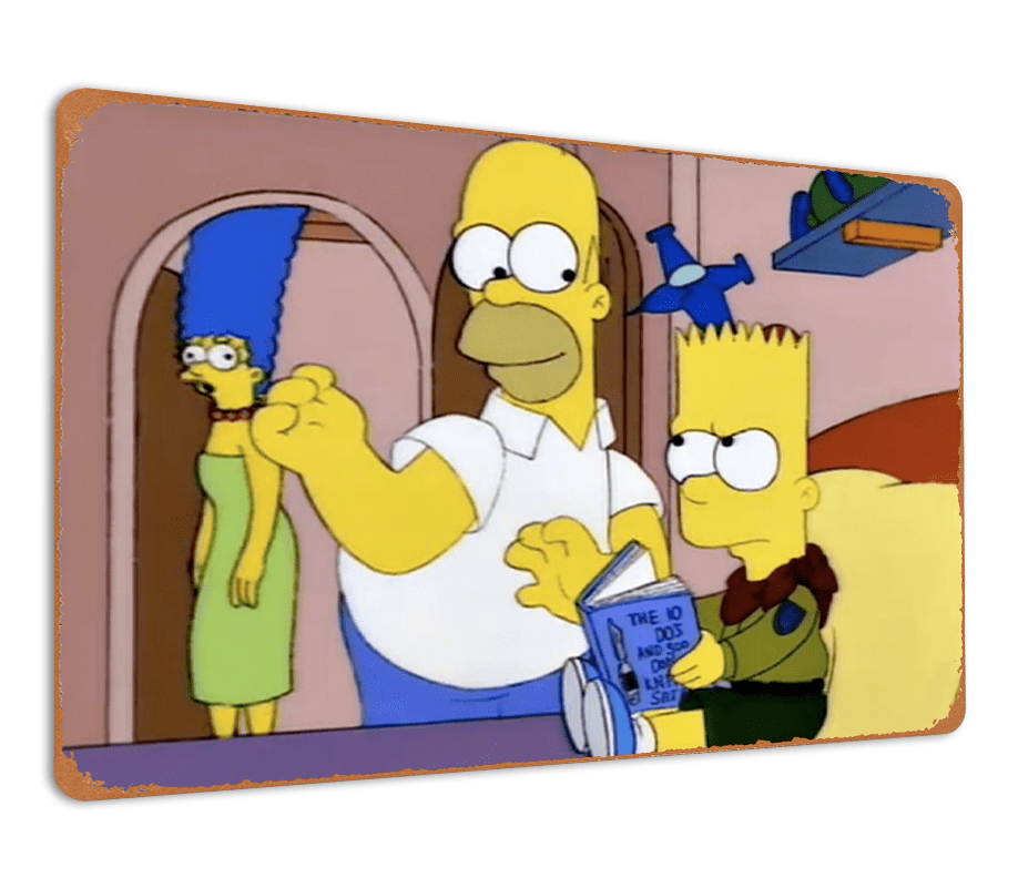 Vintage The Simpsons Poster Metal Sign Homer Simpson Is Genius Wall ...