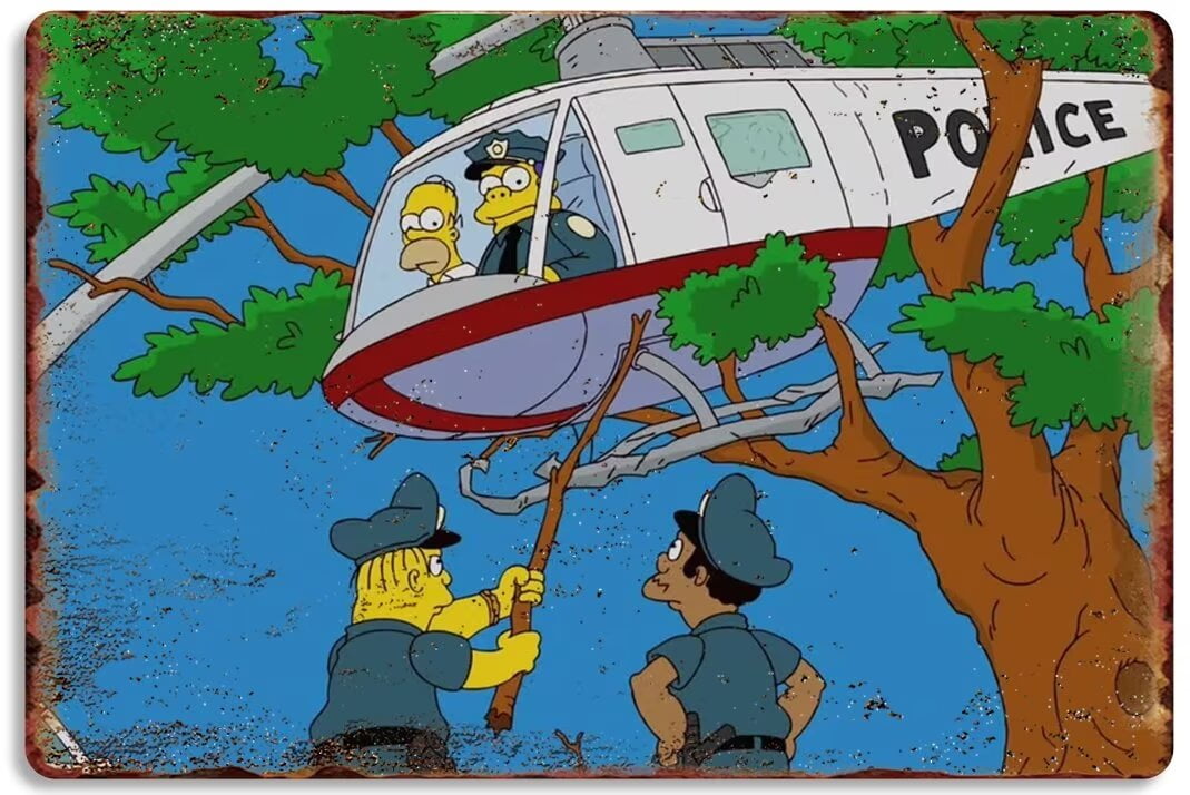Vintage The Simpsons Tin Sign Clancy Wiggum And Homer Simpson Retro ...