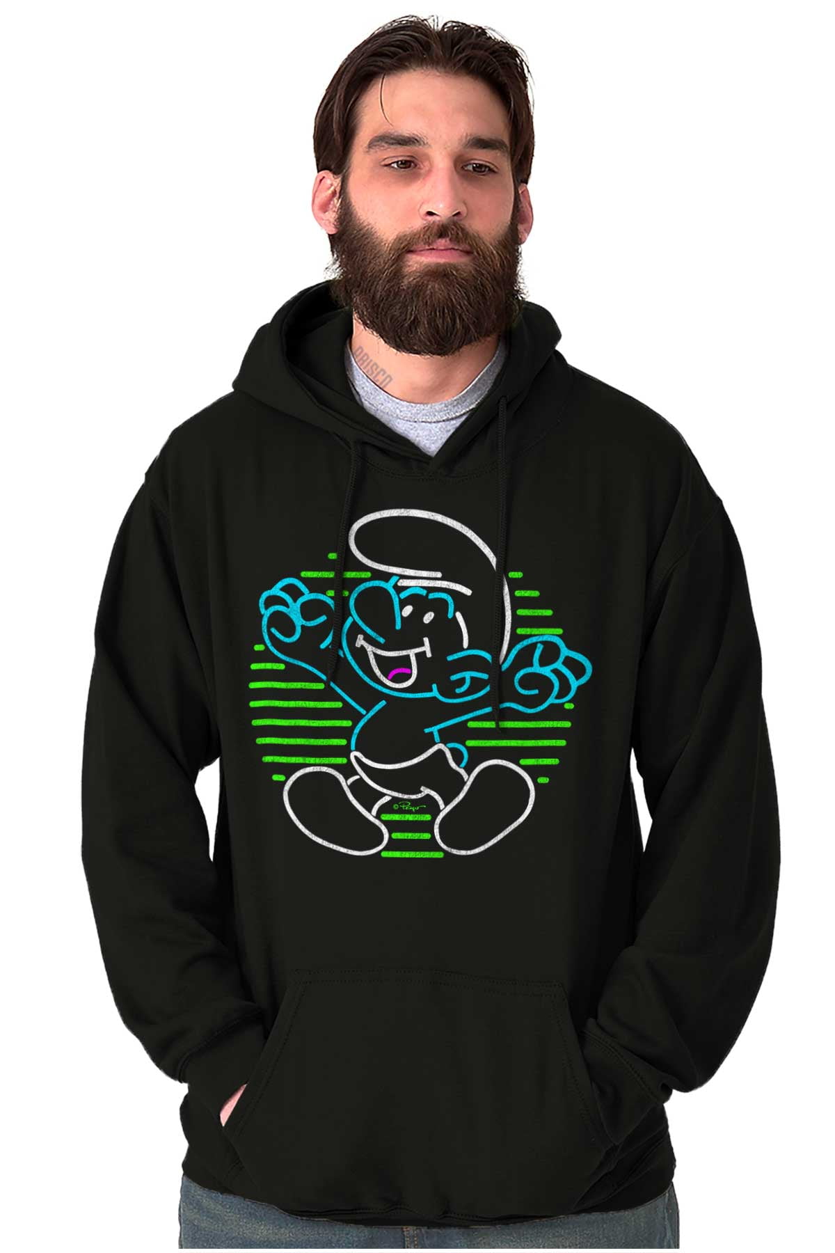 Vintage The Smurfs Cartoon Neon Sign Hoodie Sweatshirt Women Men Brisco ...