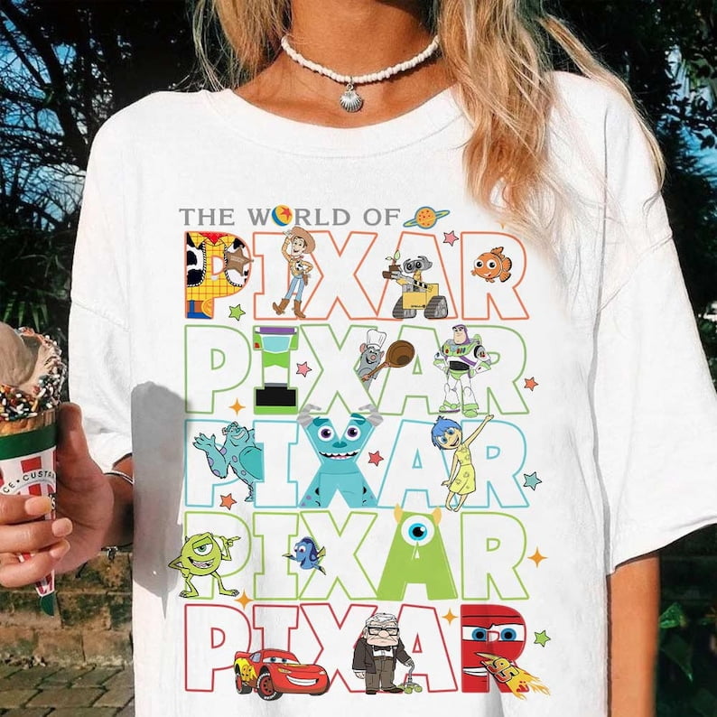 Vintage The World of Pixar T-shirt, Disneyland Pixar Fest 2024 Shirt ...