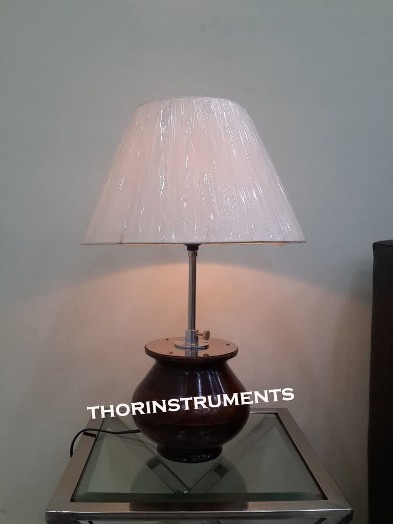 Vintage Theme Model Brown Wood Table Pot Desk Lamp Without Shade ...