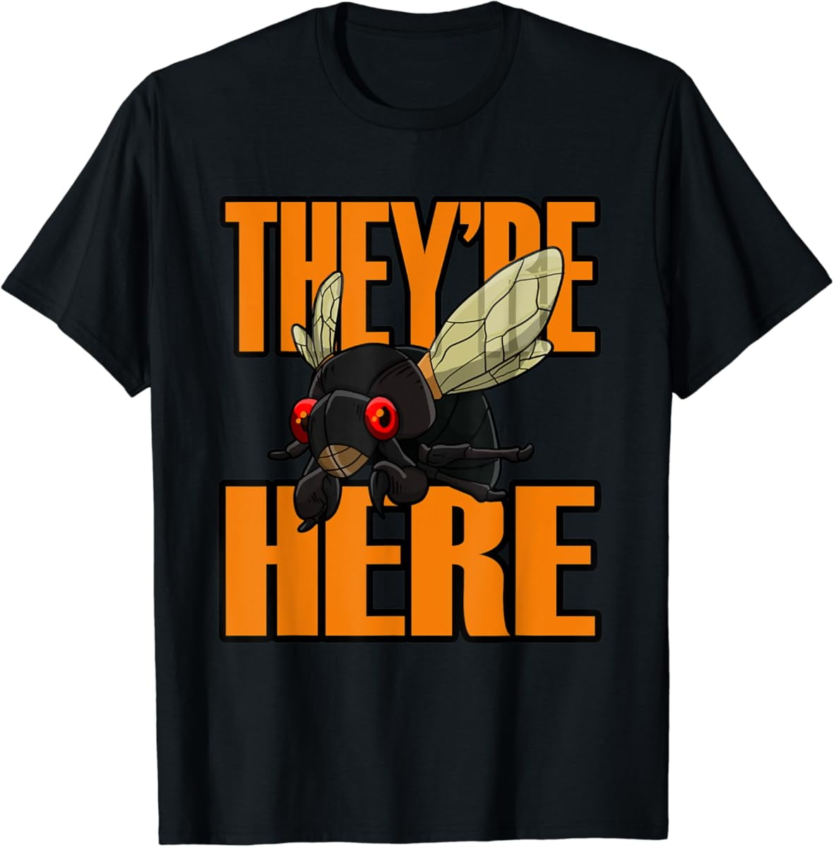 Vintage They're Here Cicadas Brood X 2021 Funny Cicada Locust T-Shirt S ...