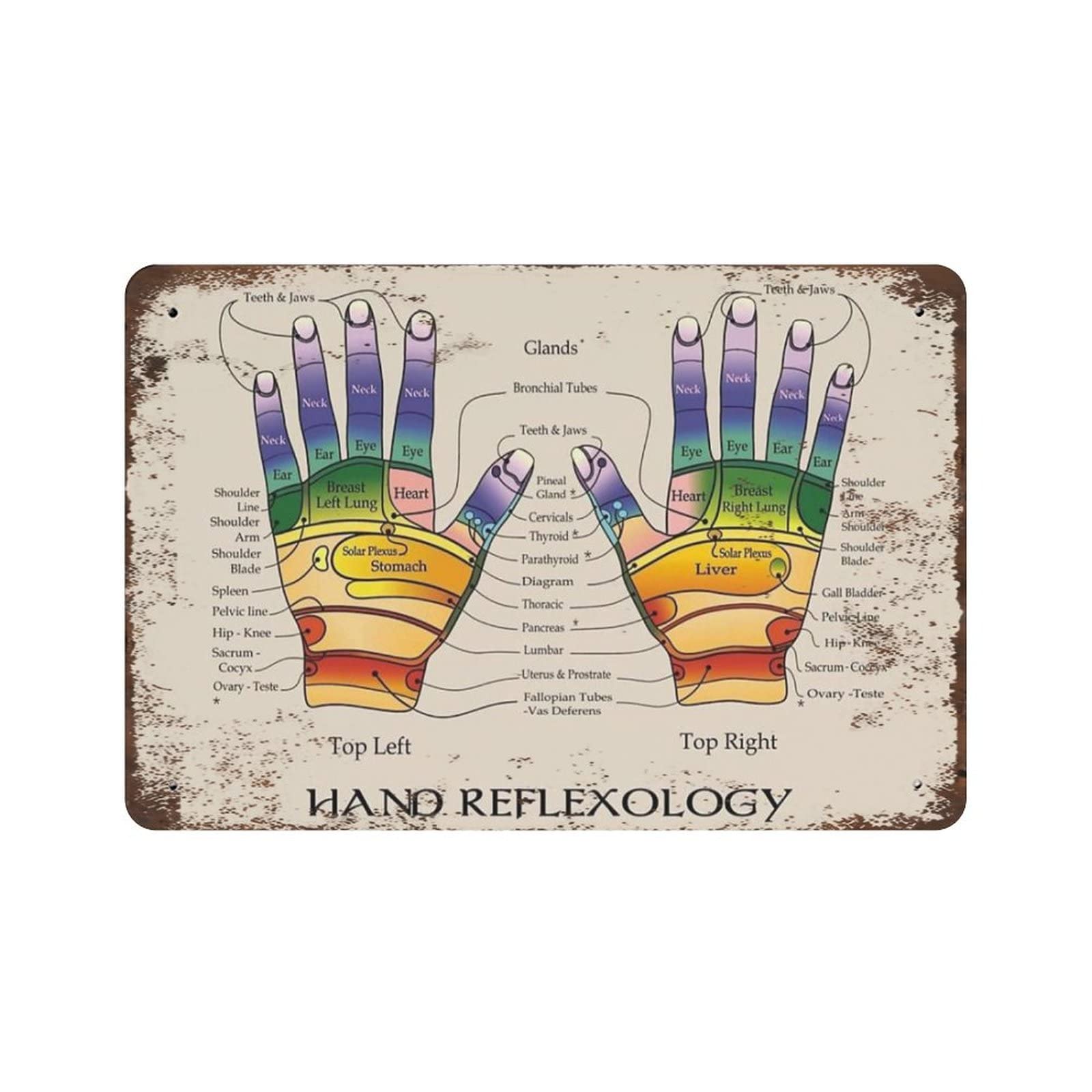 Vintage Thick Metal Aluminium Sign, Massage Therapist Hands Reflexology ...