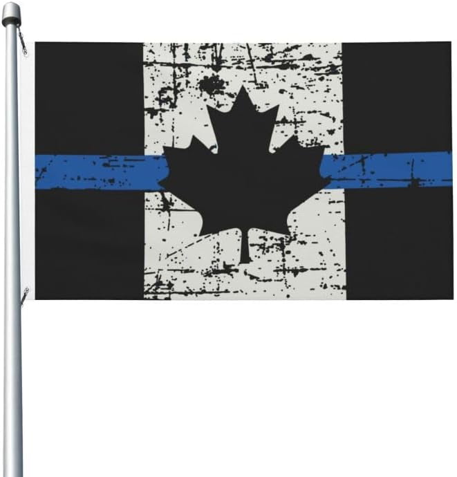 Vintage Thin Blue Line Canada Police Flag Maple Leaf FLAG 3x5 Ft Double ...