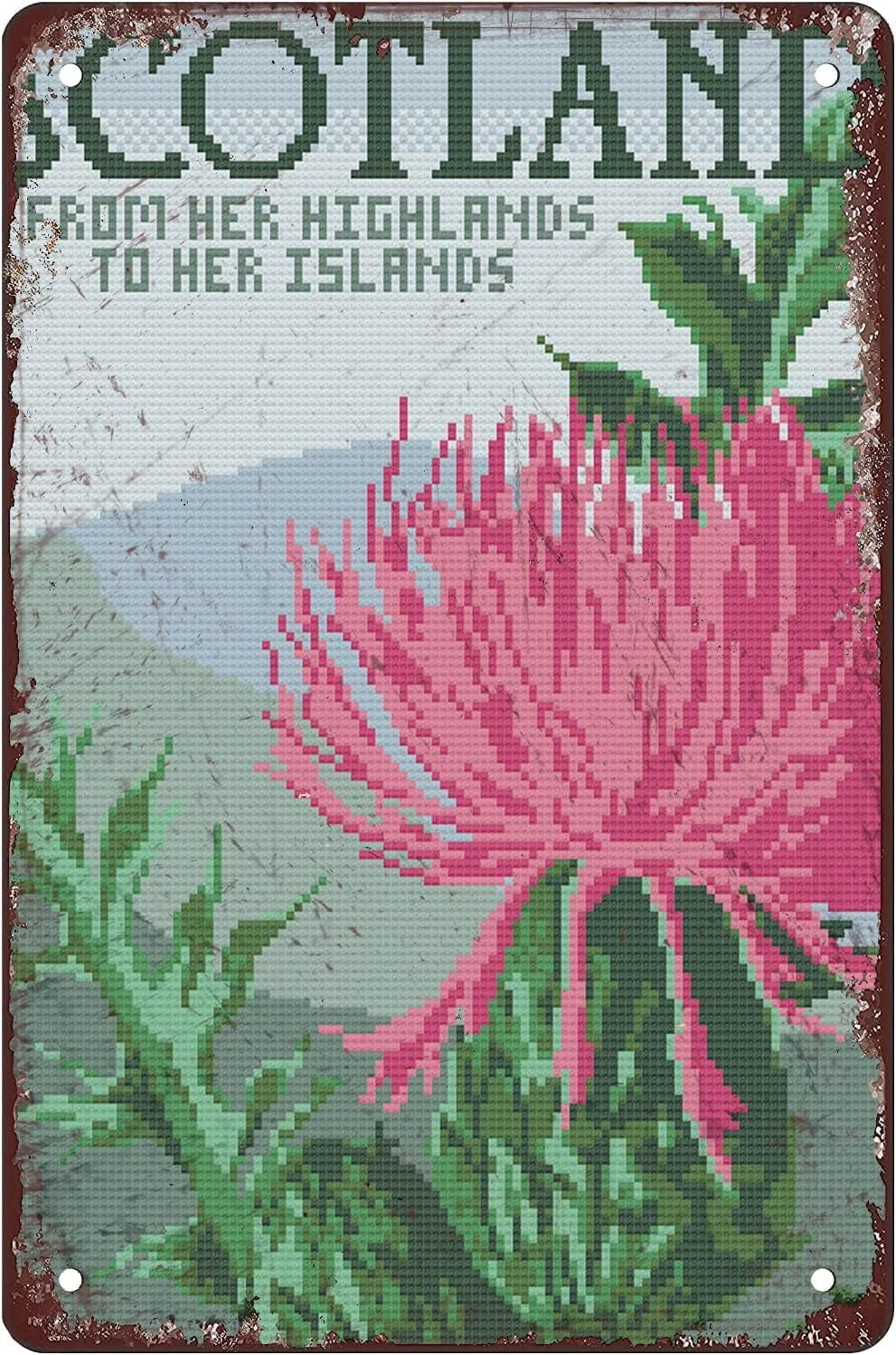 Vintage Thistle Scotland Metal Tin Sign Retro Kitchen Posters Prints ...