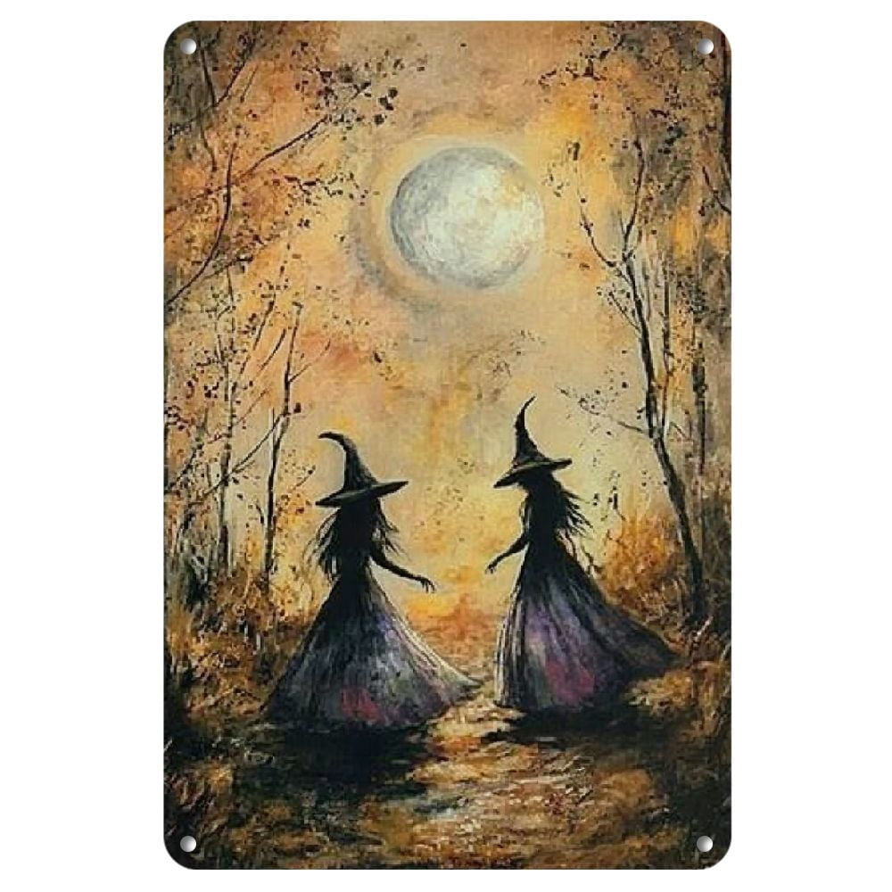 Vintage Three Witches Metal Wall Art - 8x12" Iron Sign for Home Bar ...