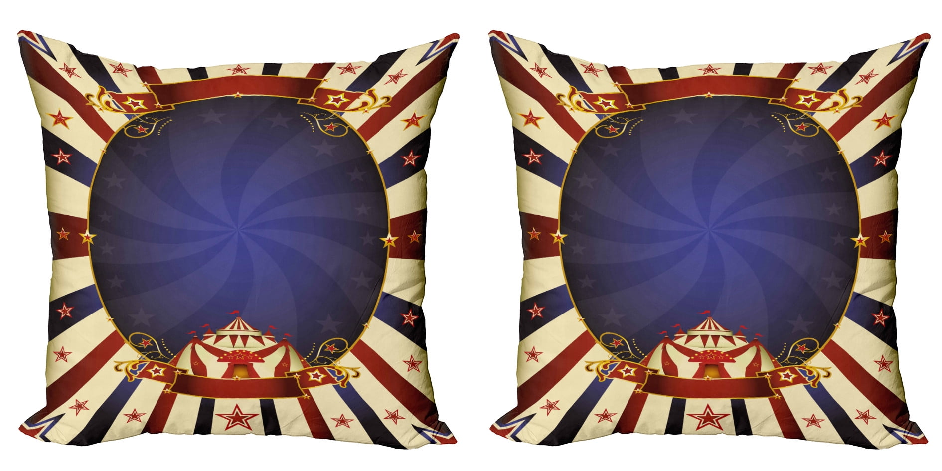 Ambesonne Vintage Throw Pillow Cover 2 Pack, Circus Poster Image, 16 ...