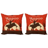 STOAG Vintage Western Rodeo with Cowboy Sitting on Rearing Horse in ...