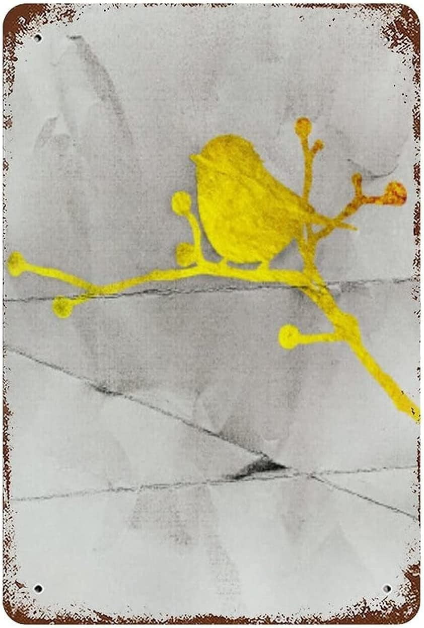 Vintage Tin Metal Poster Sign Bird Retro Wall Art Decor Iron Painting ...