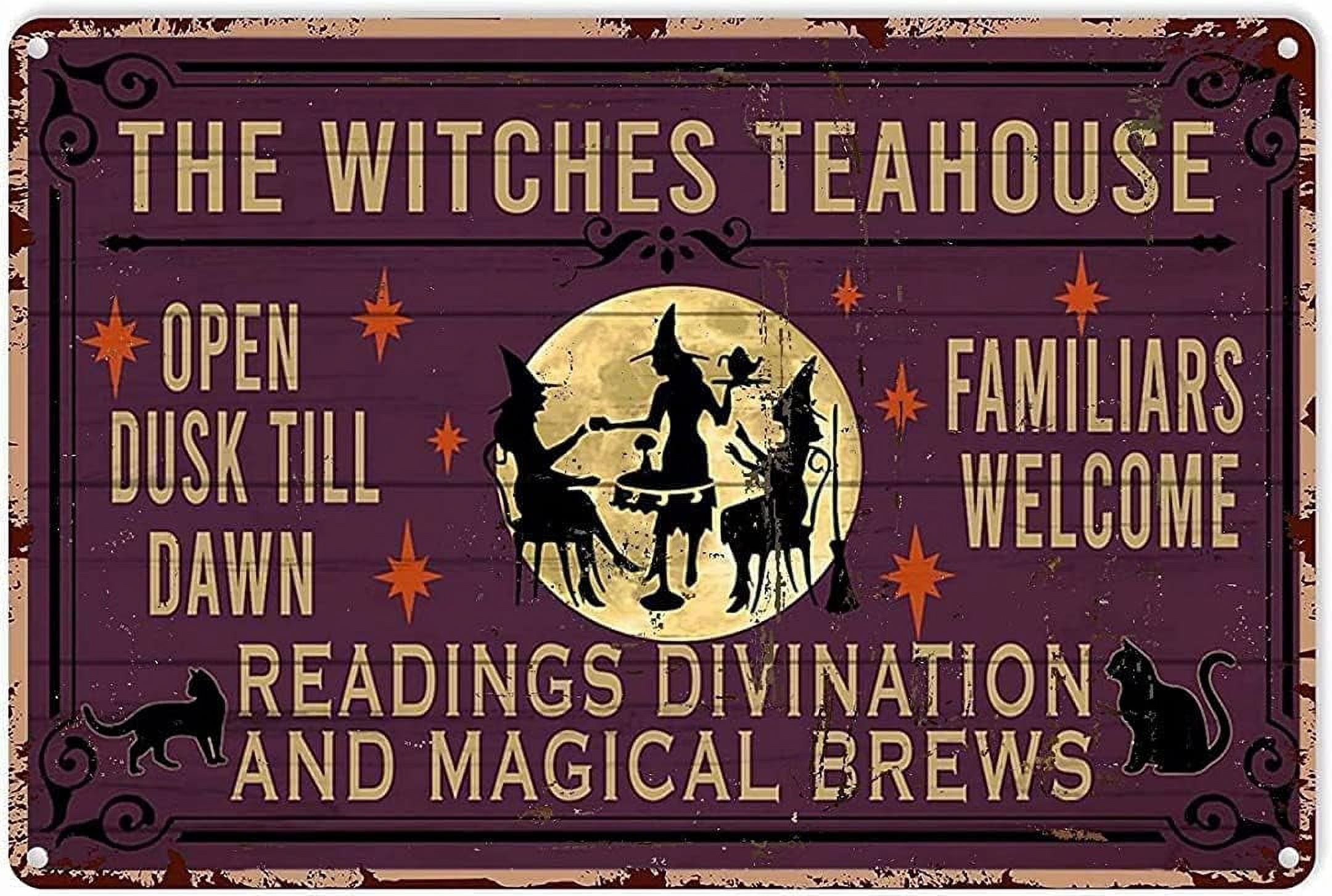 Vintage Tin Metal Poster Sign Witch The Witches Teahouse Retro Wall Art ...
