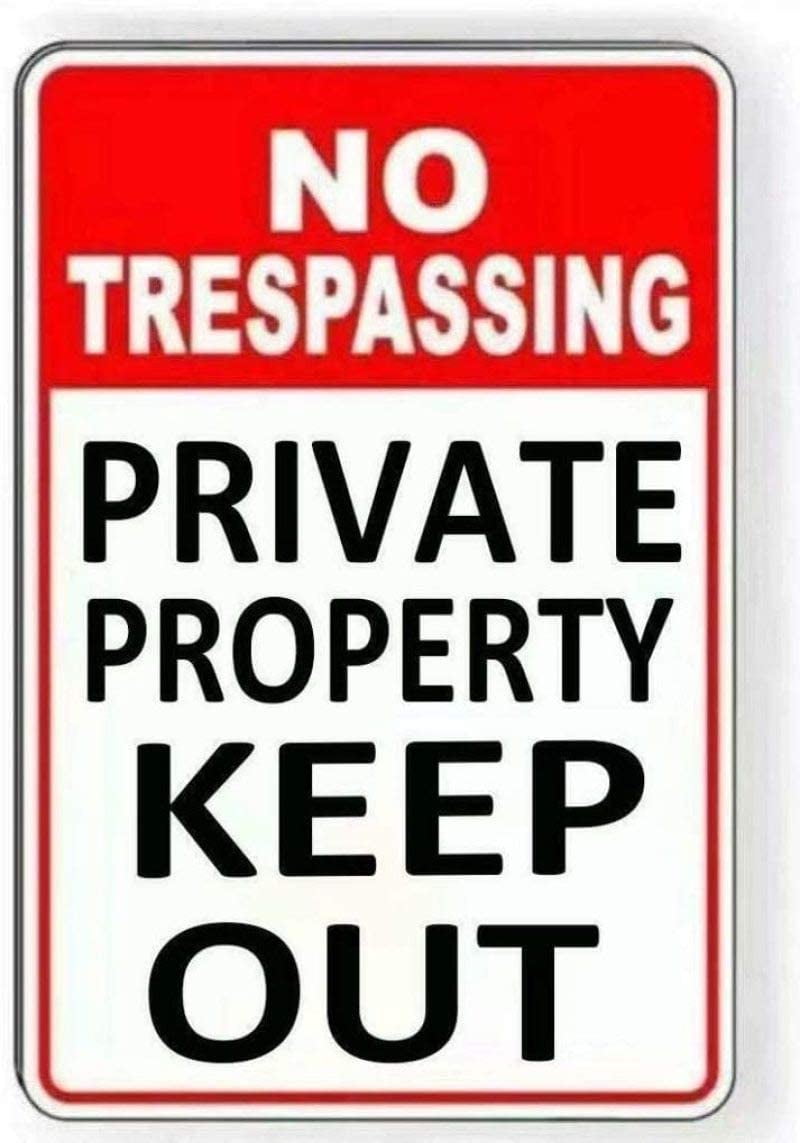 Vintage Tin Poster Metal Plate Sign No Trespass Private Property Keep ...