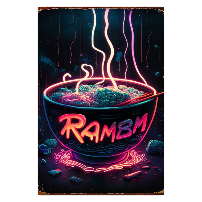 Vintage Tin Poster Noodles Rust Metal Tin Sign 8x12 Inch Aluminum Retro ...