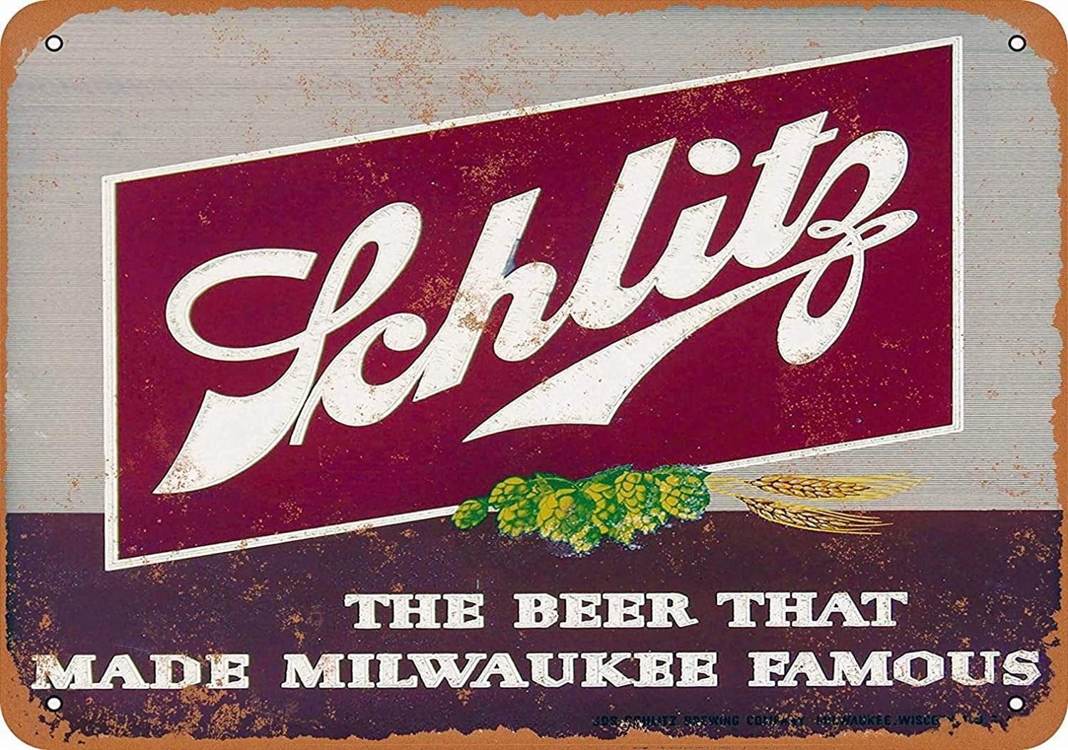 Vintage Tin Sign 12x16 Schlitz Beer Funny Home Decor Room Art - Walmart.com