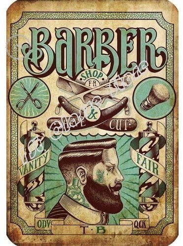 Vintage Tin Sign Barber Shave Cut Home Bar Pub Kitchen Restaurant Wall ...