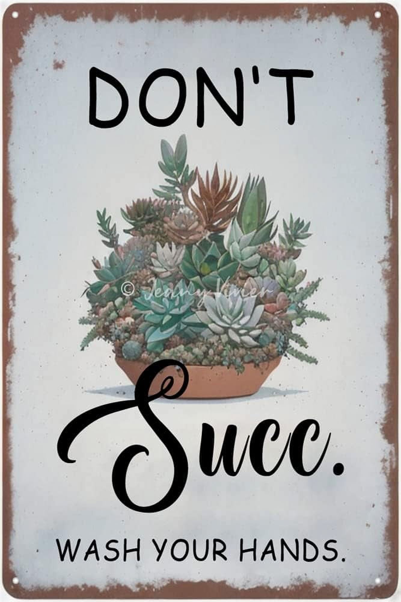 Vintage Tin Sign Cactus Decor Poster Home Bar Plate Wall Decor Cactus ...