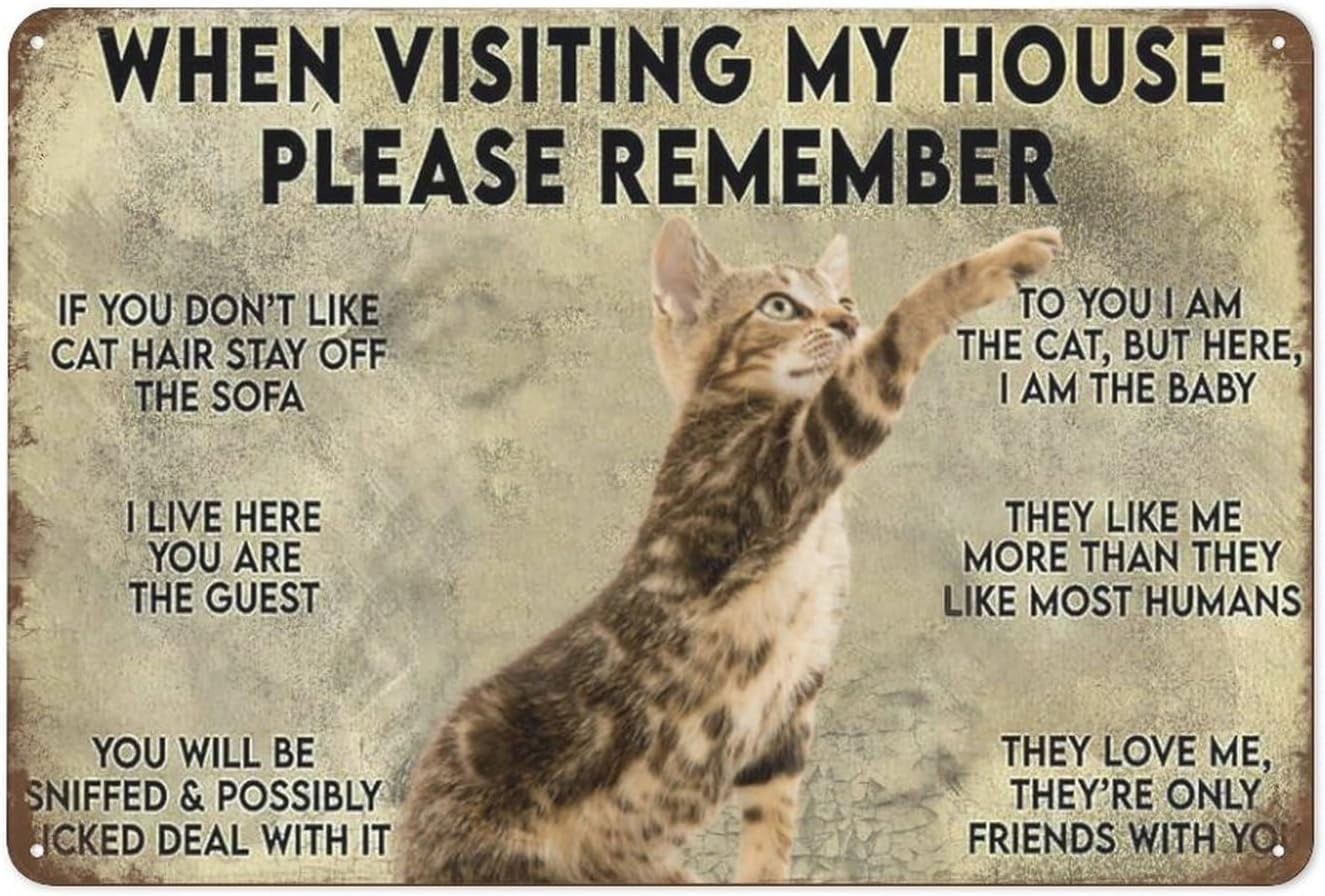 Vintage Tin Sign Cat When Visiting My House Please Remember Cat Cat Cat ...