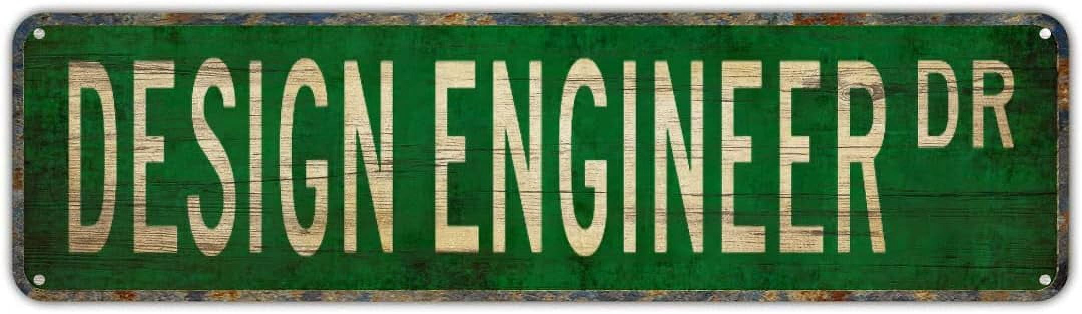 Vintage Tin Sign Design Engineer Street Sign Retro Metal Sign for Home ...