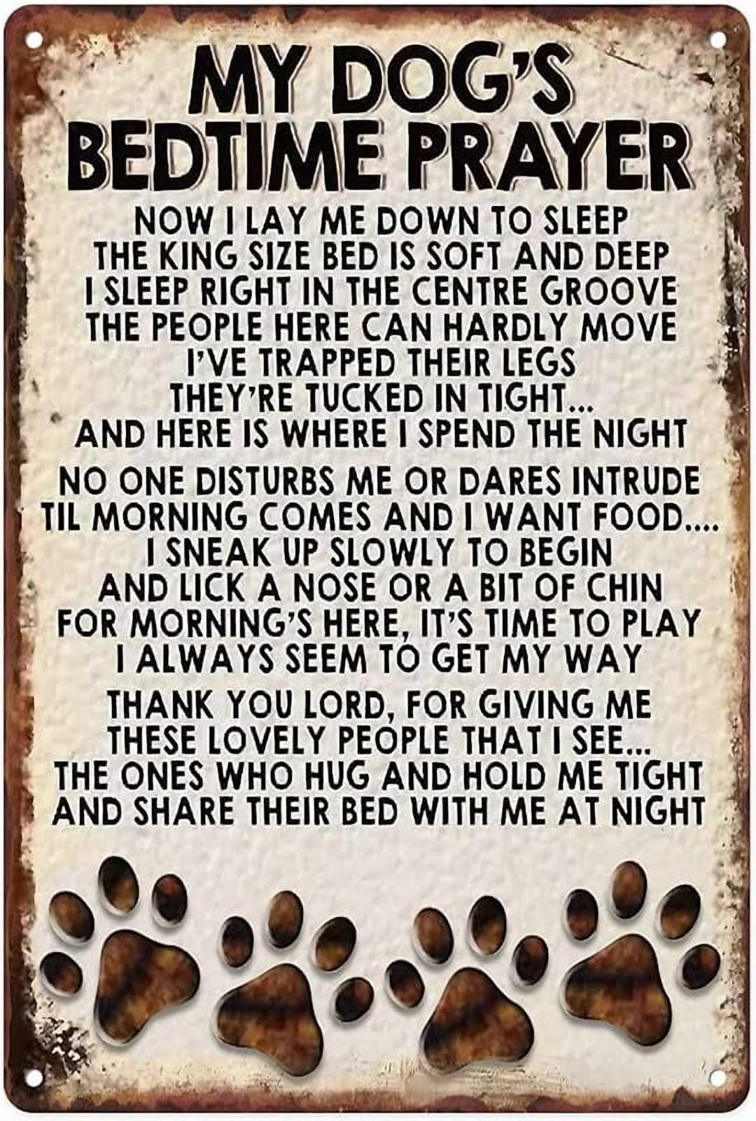 Vintage Tin Sign My Dog's Bedtime Prayer Metal Poster Retro Plaque Wall ...