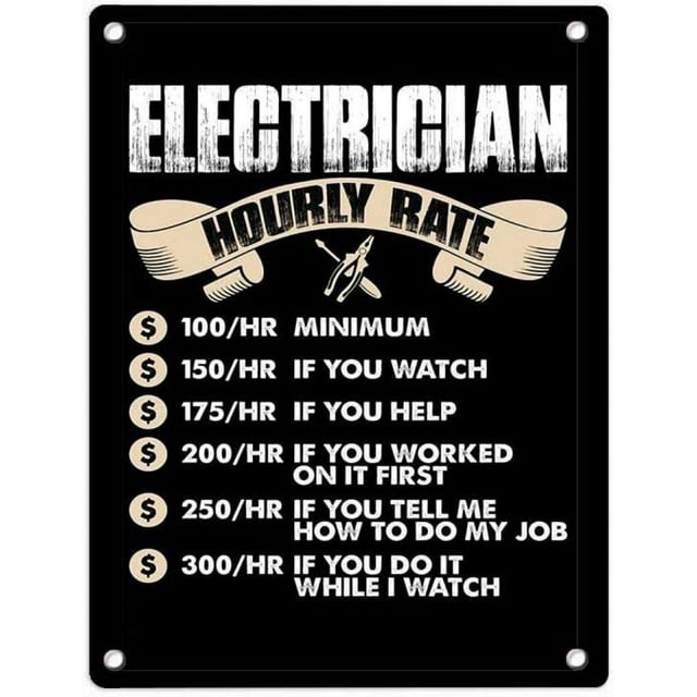 Vintage Tin Sign Electrician Metal Wall Panel Retro Art Decoration for ...