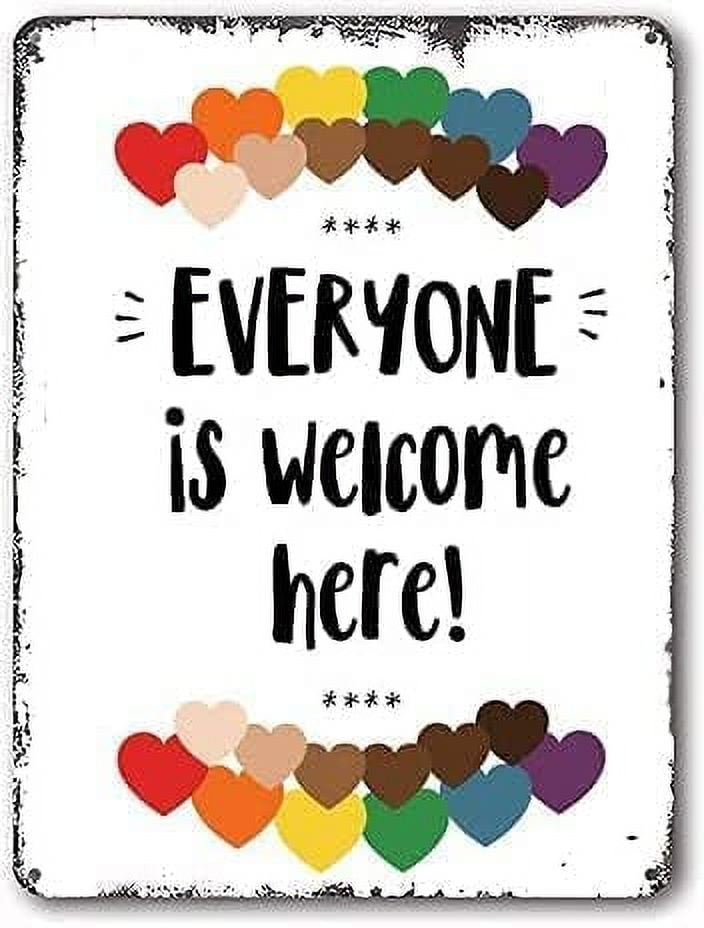 Vintage Tin Sign Everyone is Welcome Here Poster Classroom Poster ...