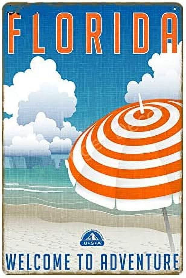 Vintage Tin Sign Florida Retro Art Wall Decoration for Home Club Cabin ...